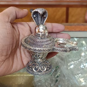 925 Sterling Silver Shivling, Shiva Lingam for Pooja, Silver Jaldhari ...