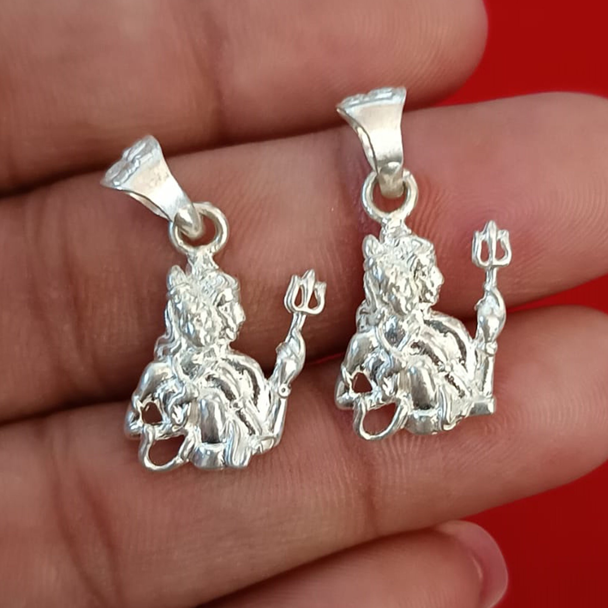 Sterling Silver Shiva Parvati Pendant, Trishula Locket - Etsy