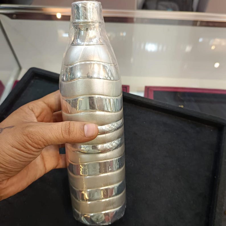 999 Pure Fine Silver Water Bottle, Luxury Drinkware, BIS Hallmarked - Etsy