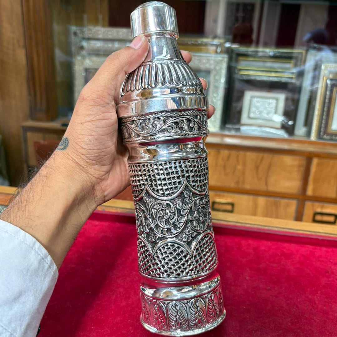 925 Sterling Silver Water Bottle, Drinking Utensils, Hallmarked Pure ...