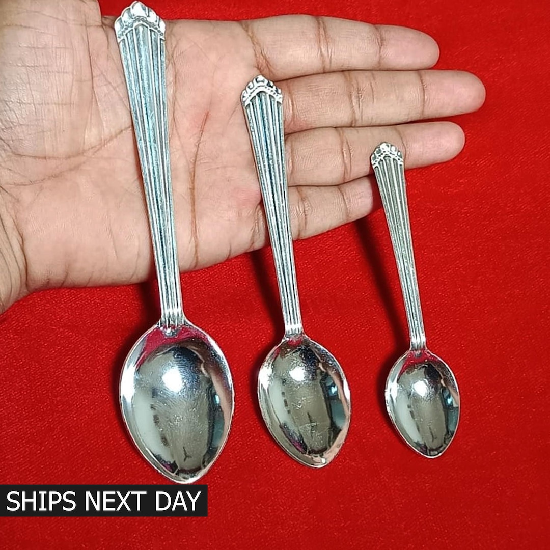 999 Pure Silver Spoon Serving Utensils, Flatware Silverware Gift ...