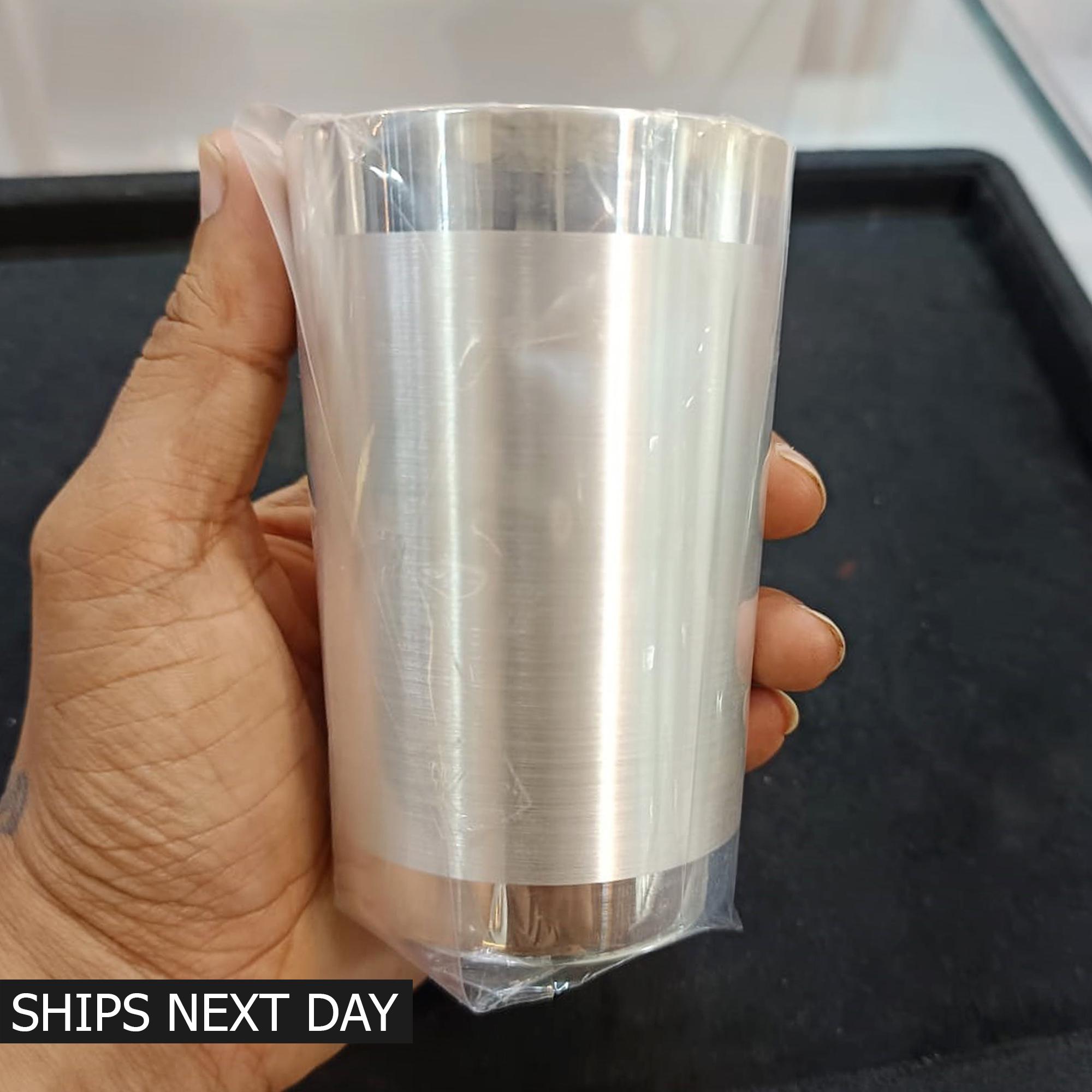 999 Pure Fine Silver Tumbler, Handmade Plain Silver Glass, Drink Ware ...