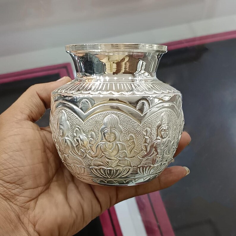 999 Pure Silver Astha Laxmi Kalash Pooja Mandir Decor - Etsy
