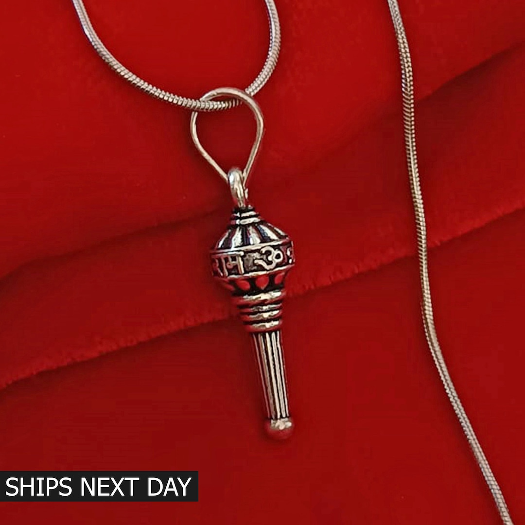 925 Sterling Silver God Hanuman Gada Pendant Lord Hanuman Necklace ...