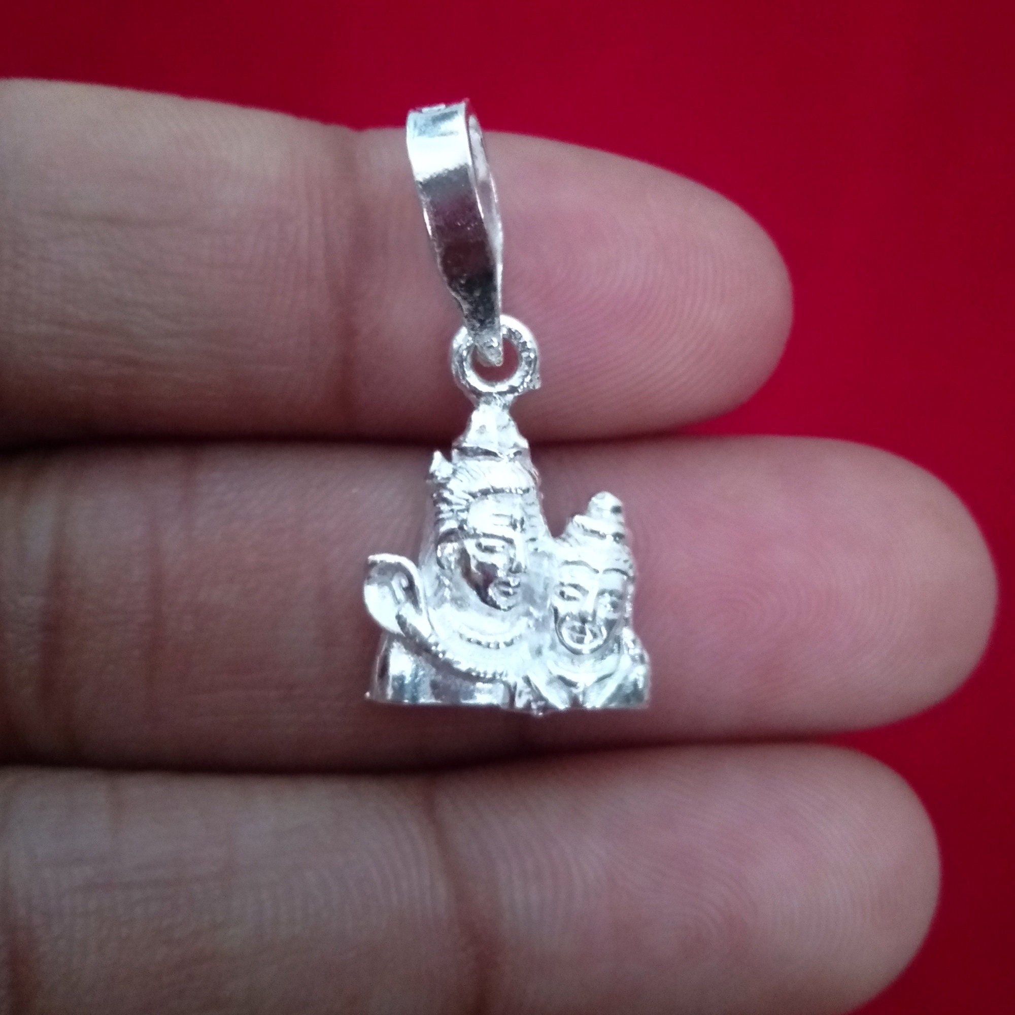 Sterling Silver Lord Shiva Pendant, Shiva Shakti Pendant, Hindu Idol ...