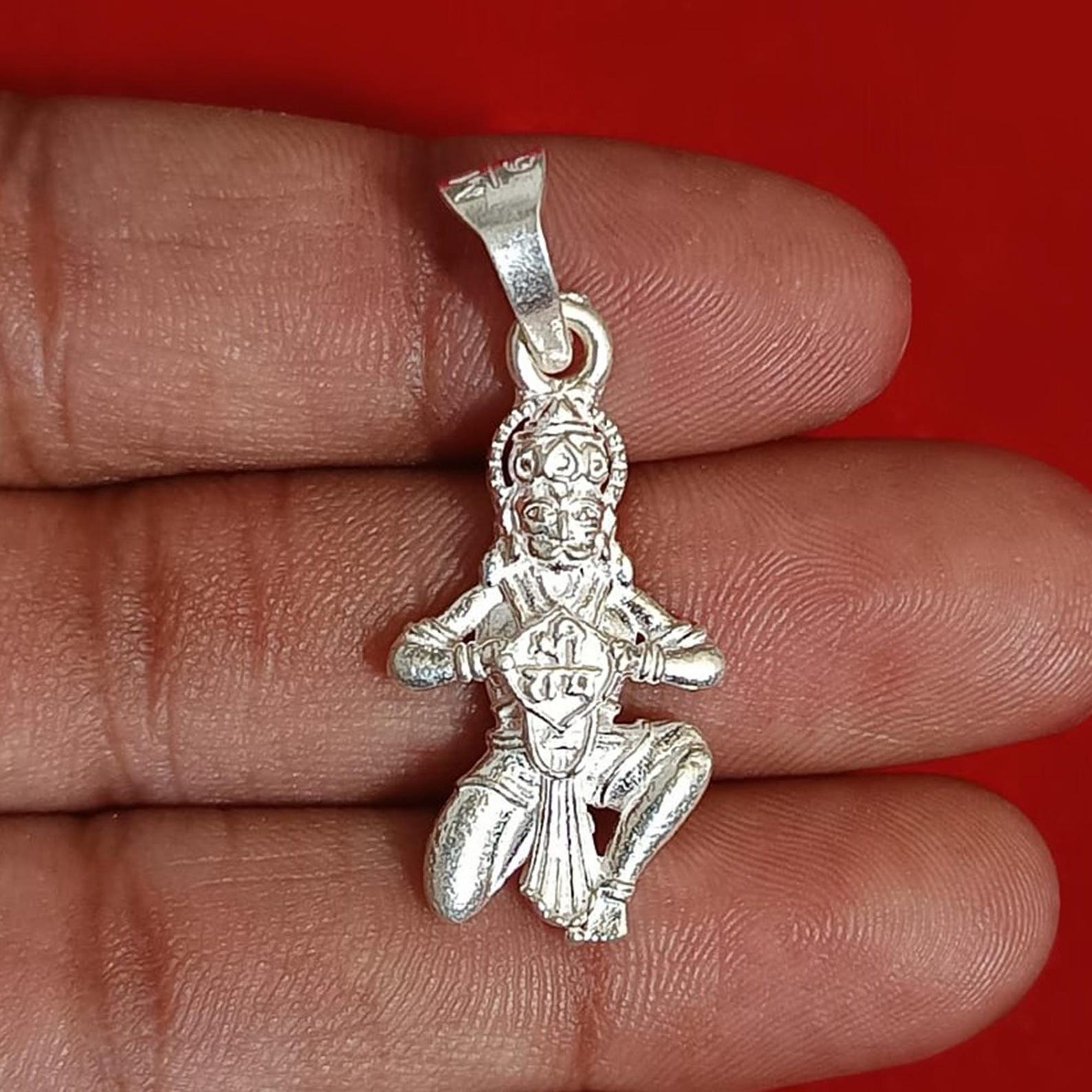 925 Sterling Silver Lord Hanuman Pendant Necklace God Hanuman Locket ...