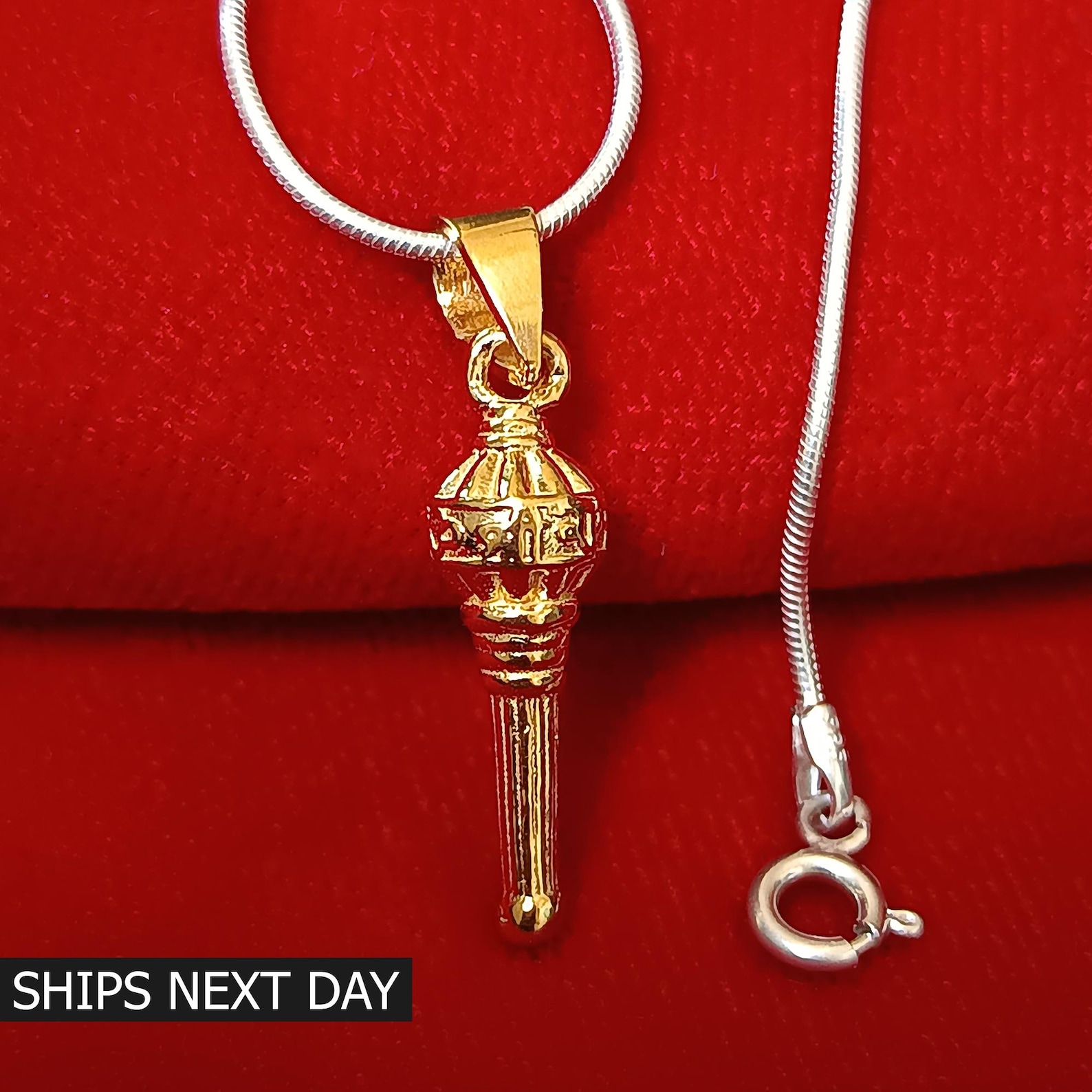 Sterling Silver Hanuman Gada Pendant Necklace, Mystic Amulet - Etsy