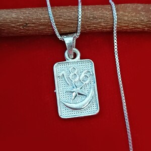 925 Sterling Silver Lucky 786 Pendant, Crescent Moon With Star ...