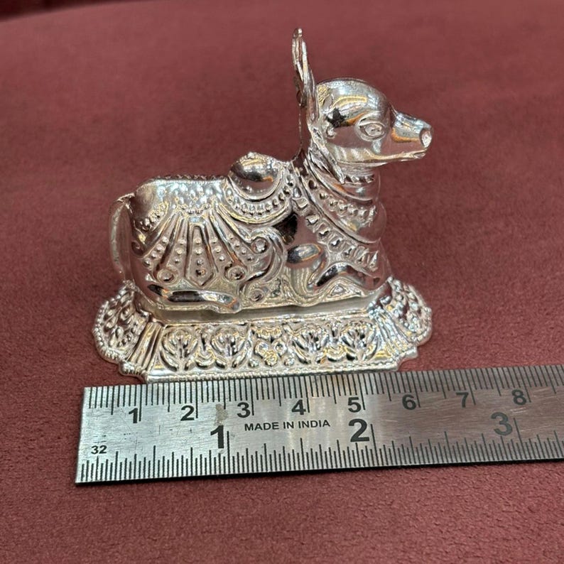 Sterling Silver Nandi Statue, Lord Shiva Puja Gift, Handmade - Etsy