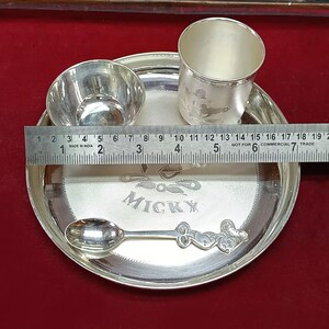 999 Pure Silver Handmade Baby Dinner Set, Mickey Mouse Design - Etsy
