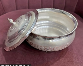999 Pure Silver Vessels Food Container Box Antique Design Solid Silver ...