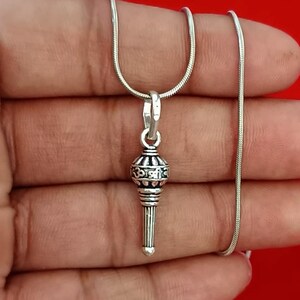 Sterling Silver Hanuman Gada Pendant Necklace, Mystic Amulet - Etsy