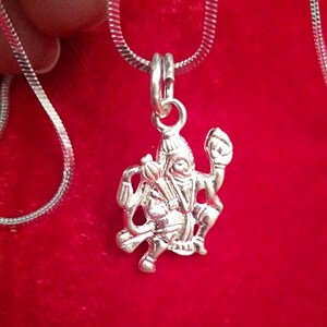 Lord Hanuman Pendant Necklace, 925 Sterling Silver Hindu God Amulet ...