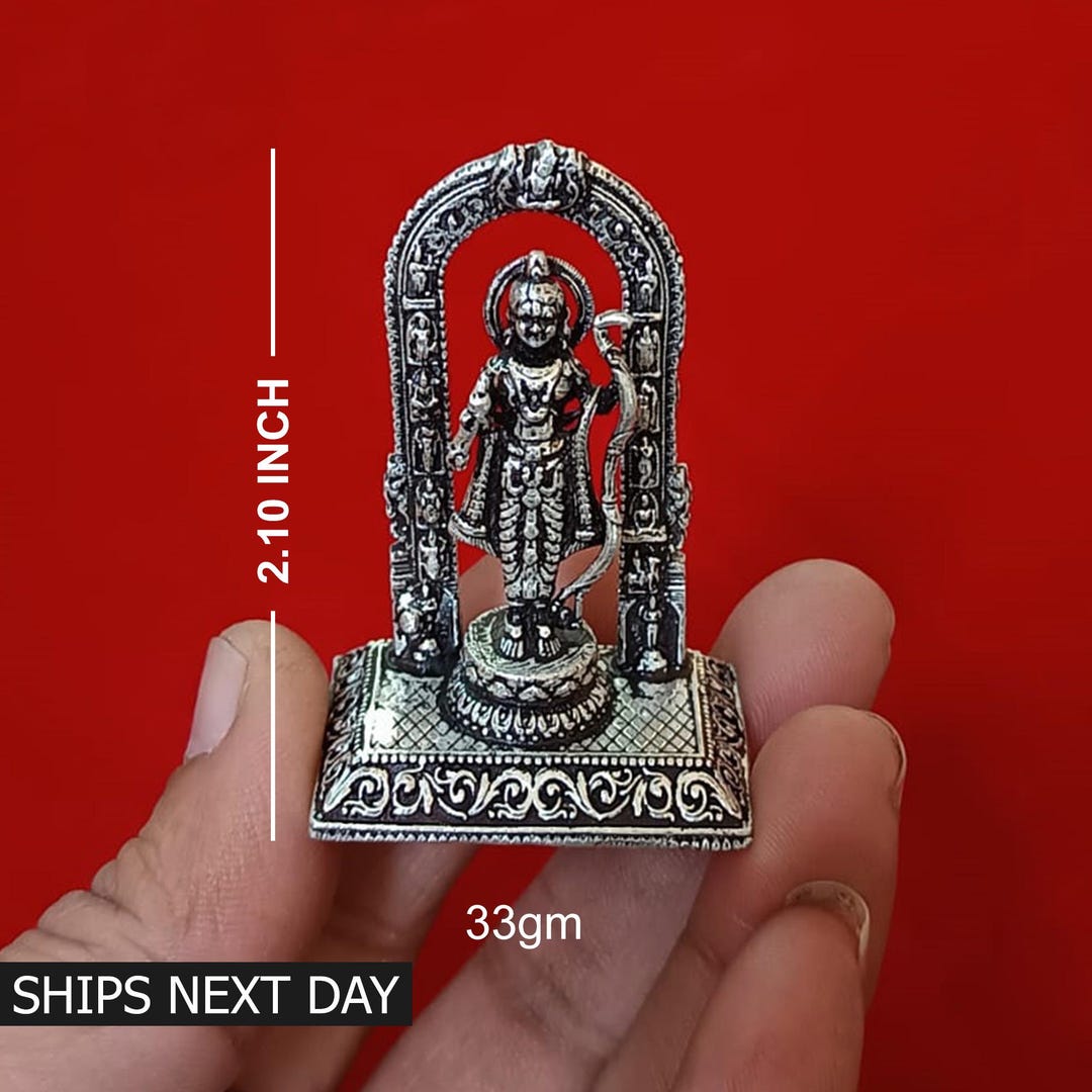 Solid 925 Sterling Silver Ram Lala Idol, Ayodhya Ram Lalla Statue for ...
