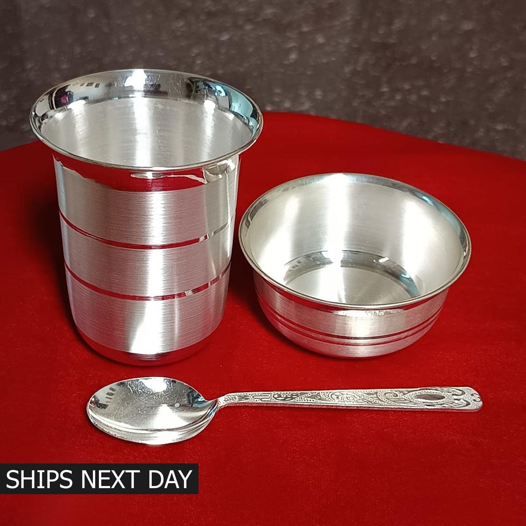 999 Solid Silver Baby Dinner Set New Born Baby Serving Utensils Gift - Etsy