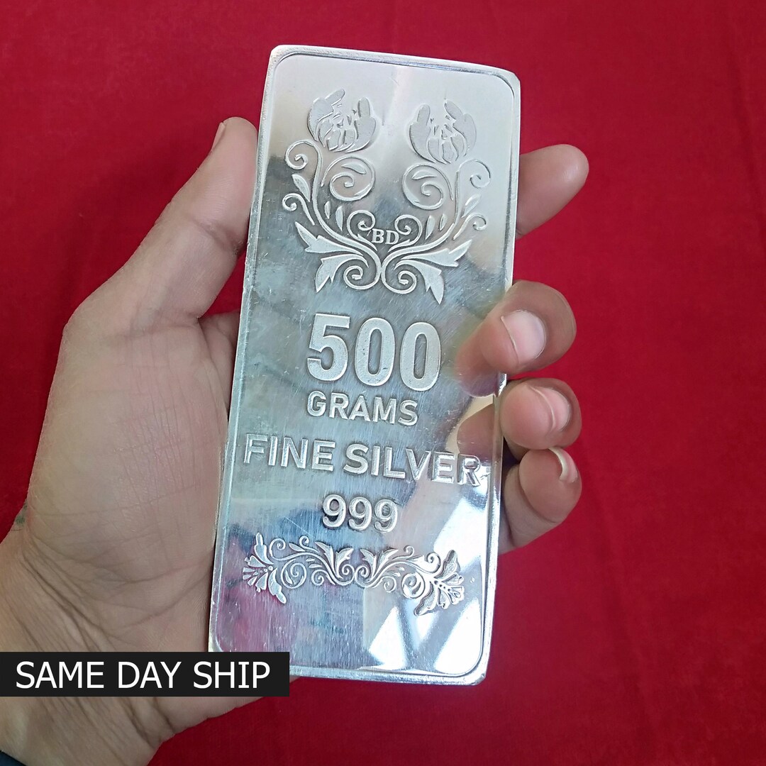 Pure Silver Bars 999 Silver Bulllion 17.637 Oz 500 Grams Silver Bar ...