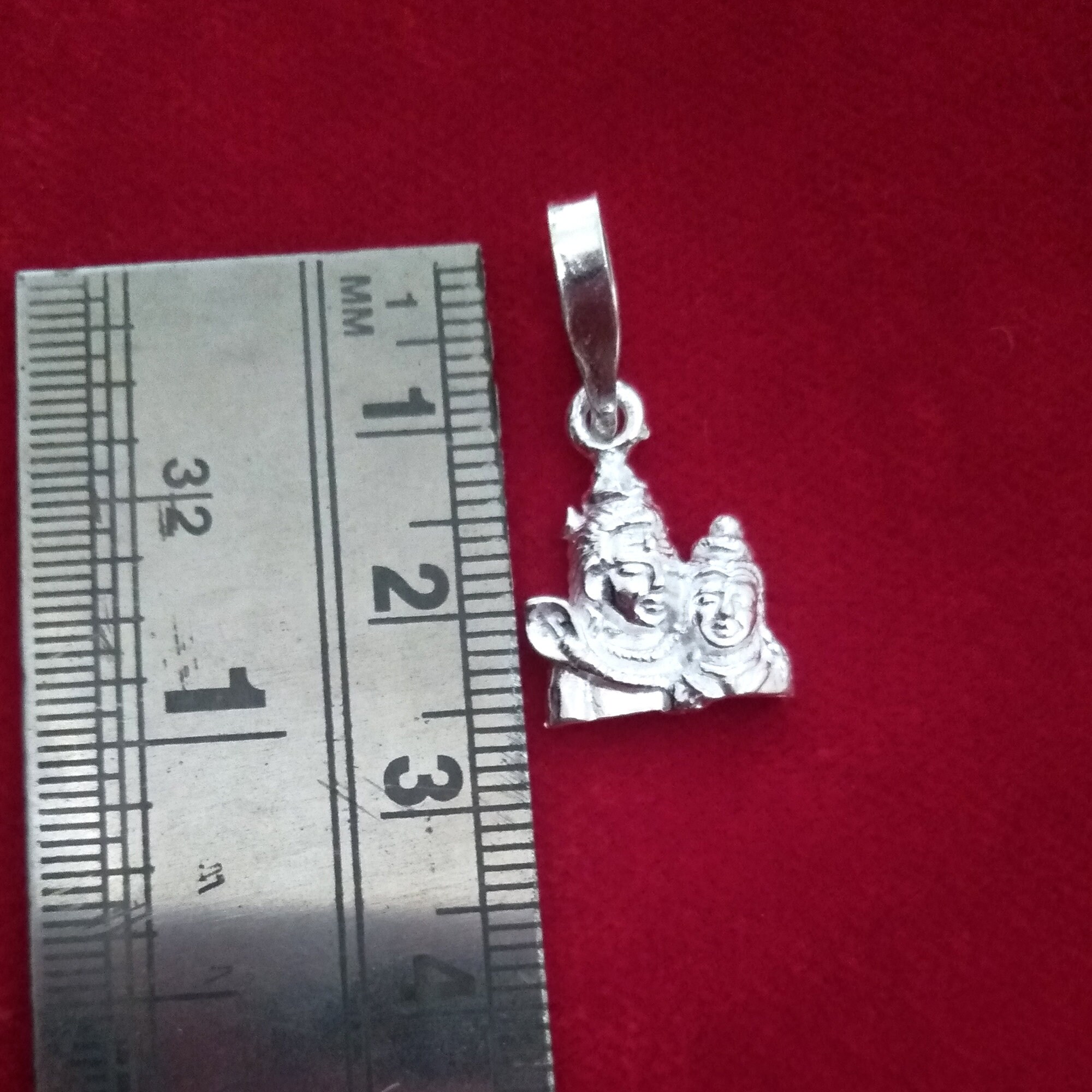 Sterling Silver Lord Shiva Pendant, Shiva Shakti Pendant, Hindu Idol ...