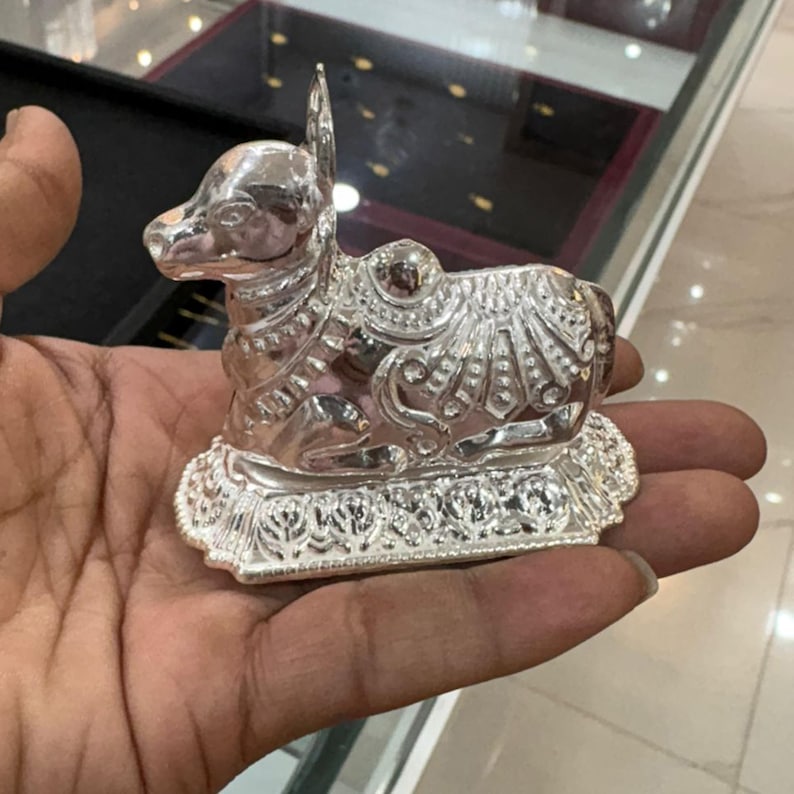 Sterling Silver Nandi Statue, Lord Shiva Puja Gift, Handmade - Etsy