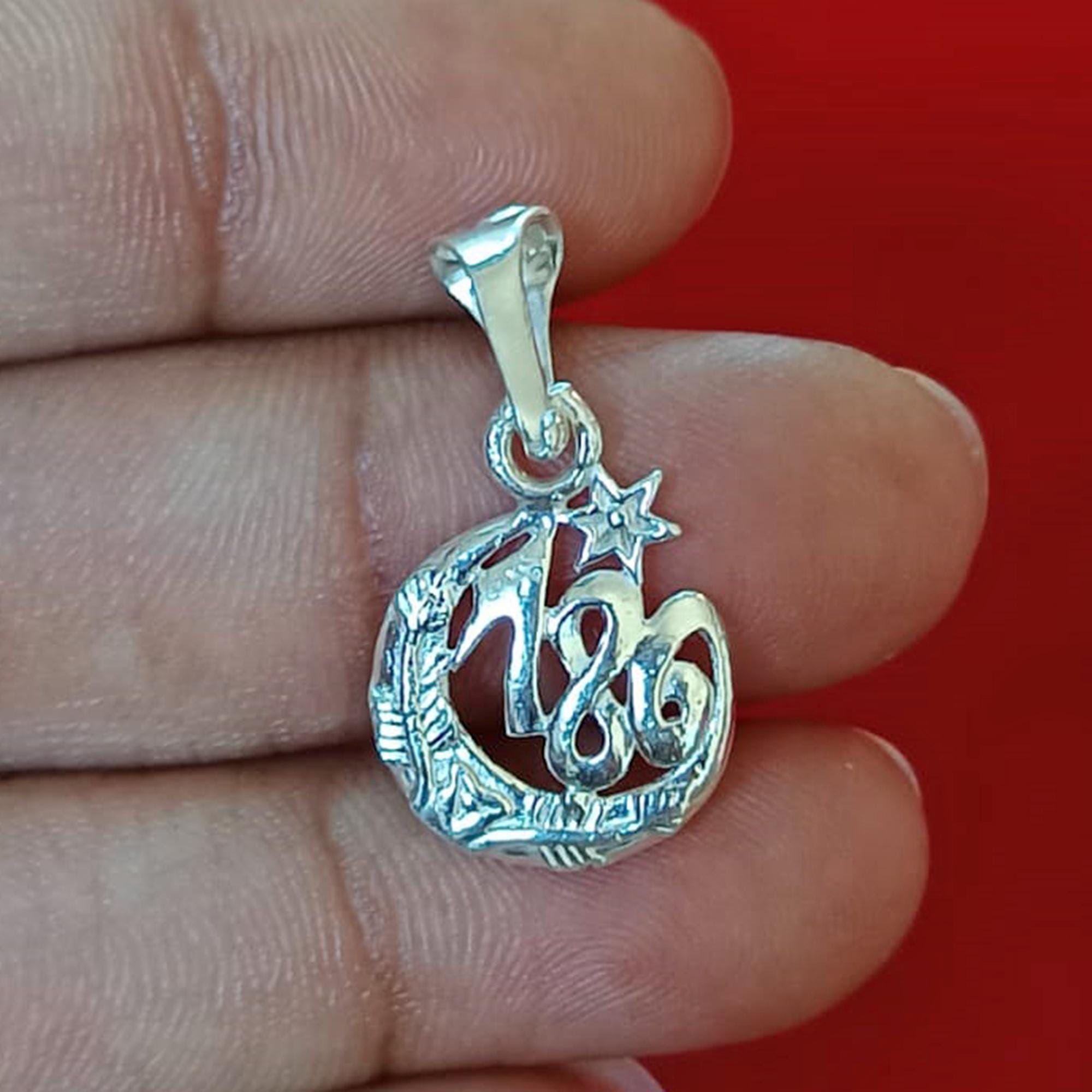 Sterling Silver 786 Pendant, Allah Necklace, Religious Locket - Etsy