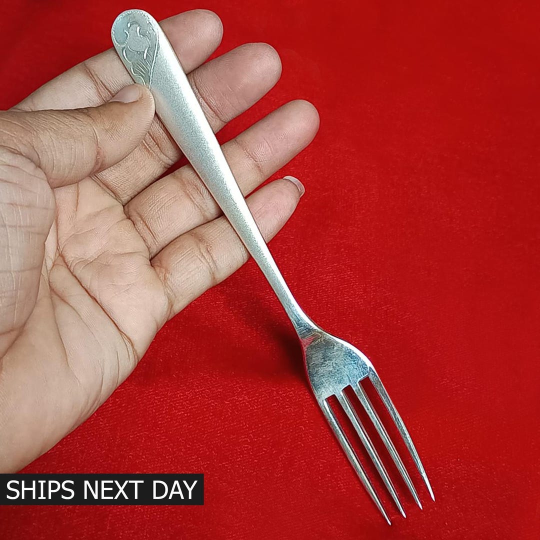 999 Pure Silver Serving Fork, Heavy Silverware, Utensil Gift - Etsy