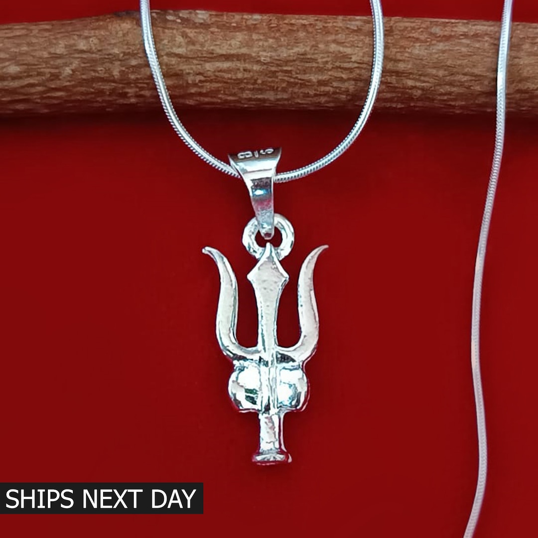 Lord Shiva Trishul Pendant for Men and Women, 925 Sterling Silver ...