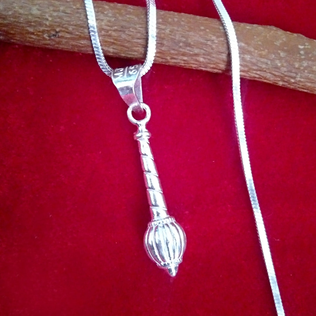 Sterling Silver Hanuman Gada Pendant, Vintage Mace Jewelry - Etsy
