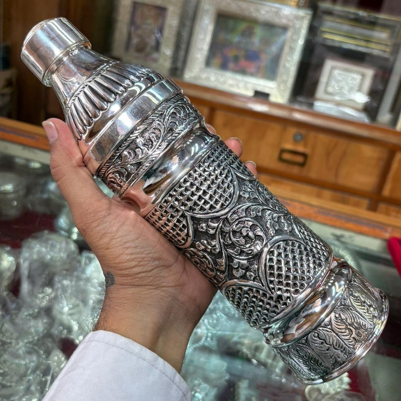 925 Sterling Silver Water Bottle, Drinking Utensils, Hallmarked Pure ...