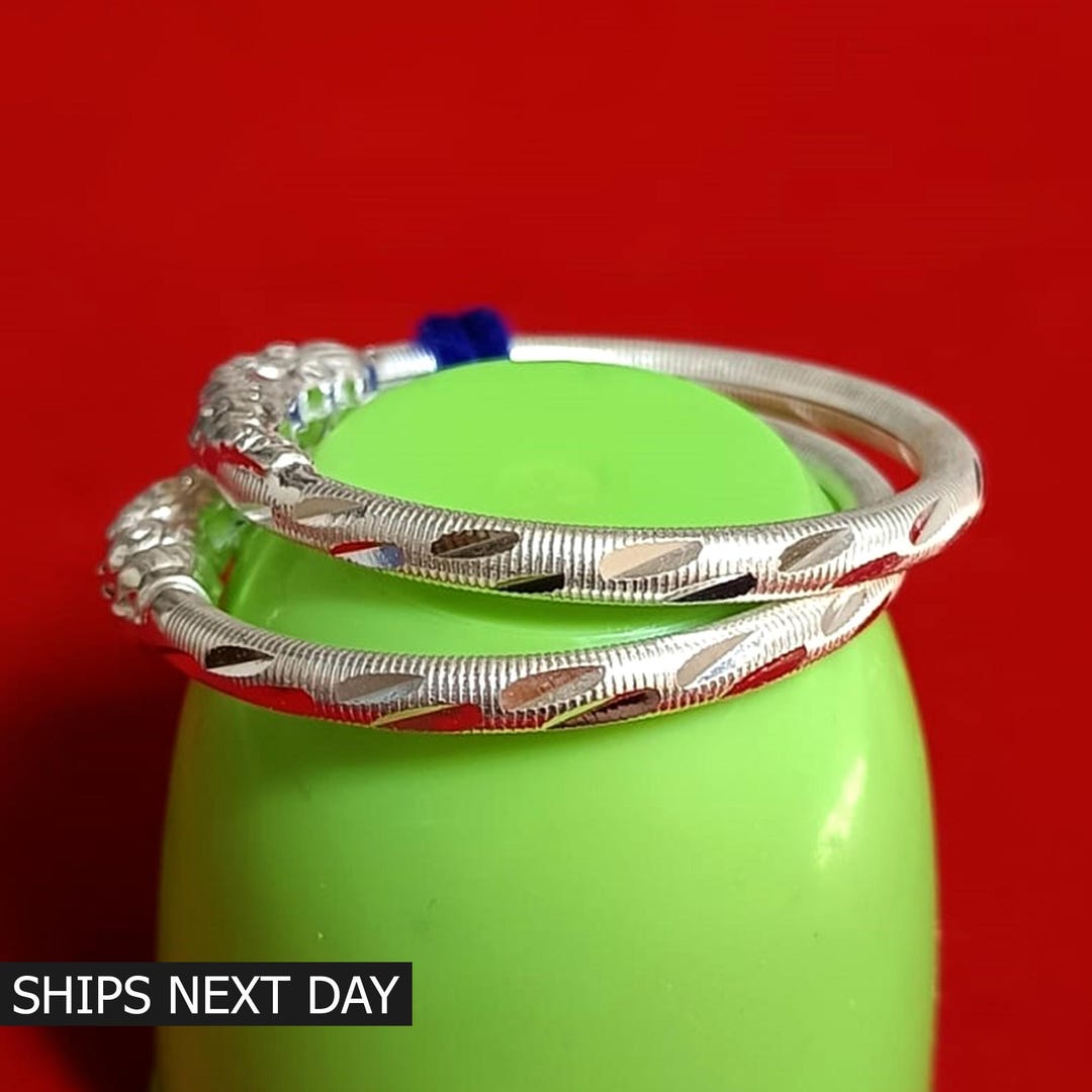 Silver Baby Bangle, Kids Birthday Gift, Christening Bangle, Infant ...