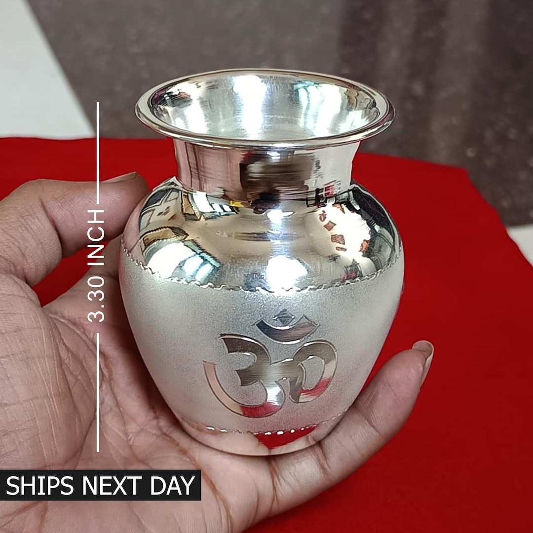 Pure Silver Kalash Lota, Holy Om Pooja Vessel - Etsy
