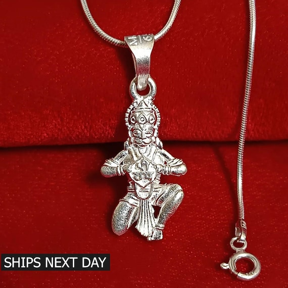 925 Sterling Silver Lord Hanuman Pendant Necklace God Hanuman Locket for Men and Women Etsy