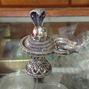 925 Sterling Silver Shivling, Shiva Lingam for Pooja, Silver Jaldhari ...