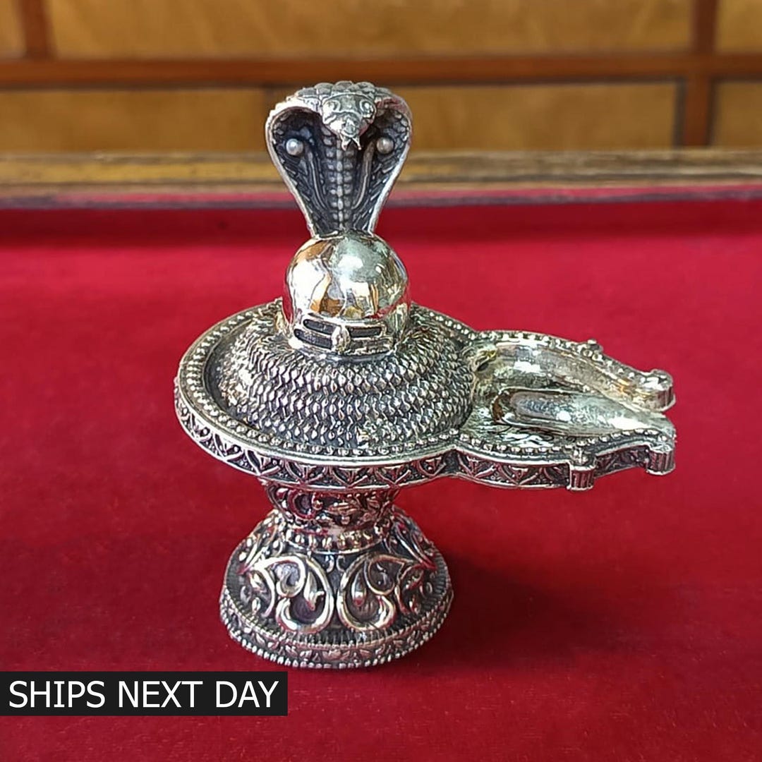 925 Sterling Silver Shivling, Shiva Lingam for Pooja, Silver Jaldhari ...