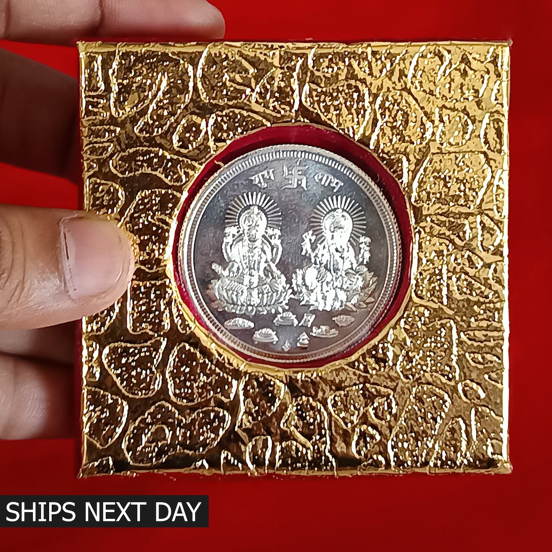 Lakshmi Ganesh Silver Coin, Diwali Pooja, BIS Hallmarked, Religious ...