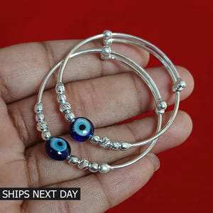 Newborn Baby Bangle, Adjustable Silver Baby Protection Bangle, Baby ...