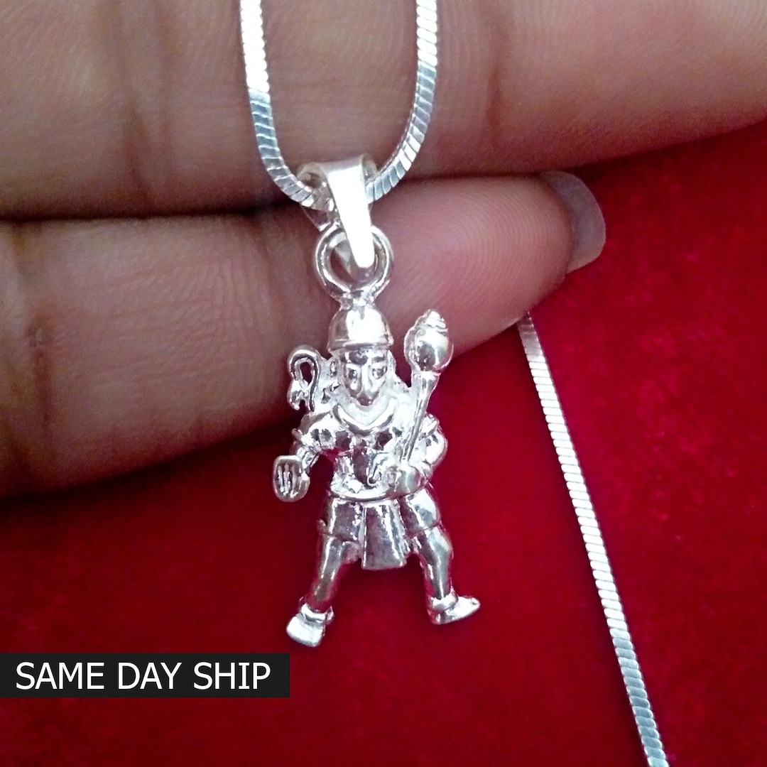 925 Sterling Silver Hanuman Pendant, Divine God Pendant, Spiritual ...