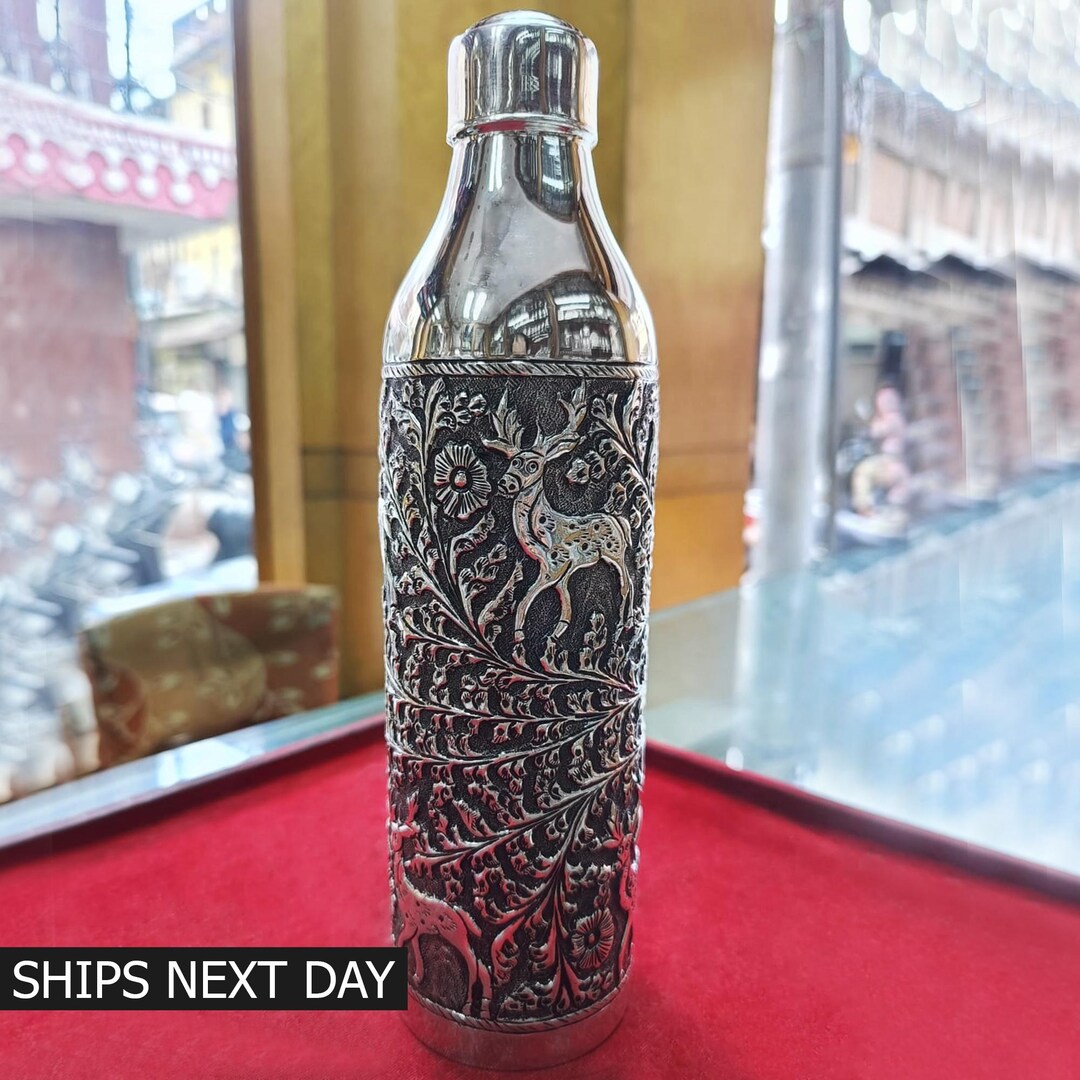 Pure Silver Water Bottle, Drink Water Utensils, Luxury Drinkable Silver ...
