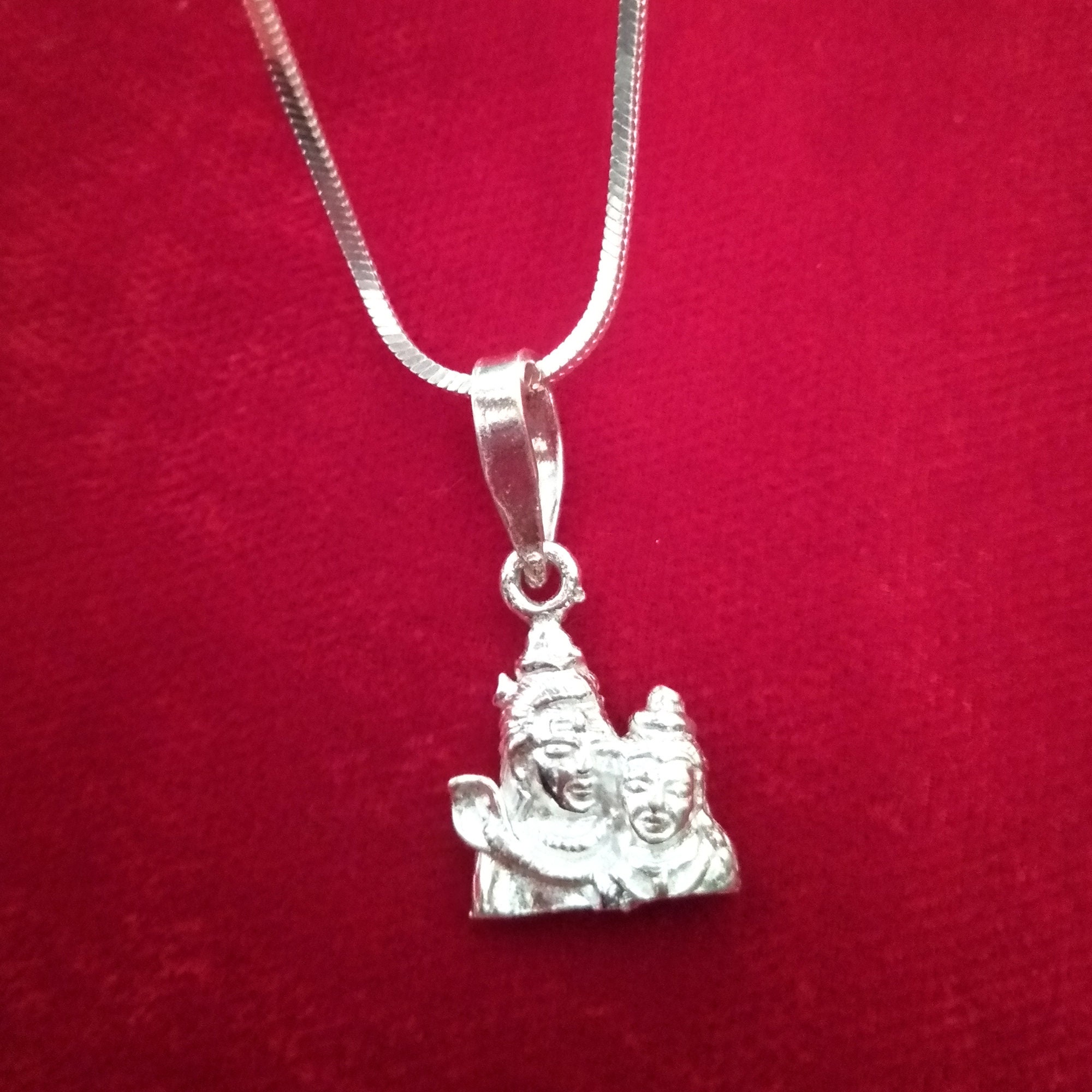 Sterling Silver Lord Shiva Pendant, Shiva Shakti Pendant, Hindu Idol ...