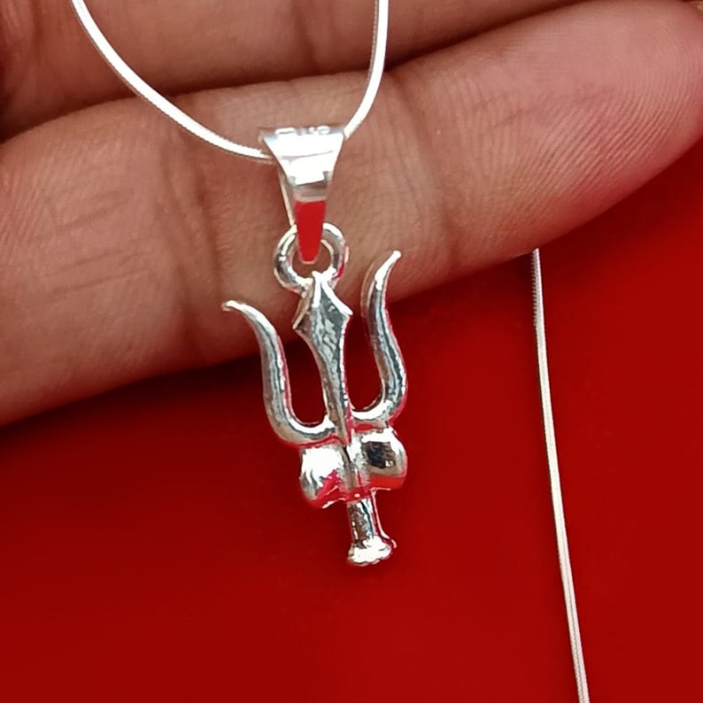 Lord Shiva Trishul Pendant for Men and Women, 925 Sterling Silver ...