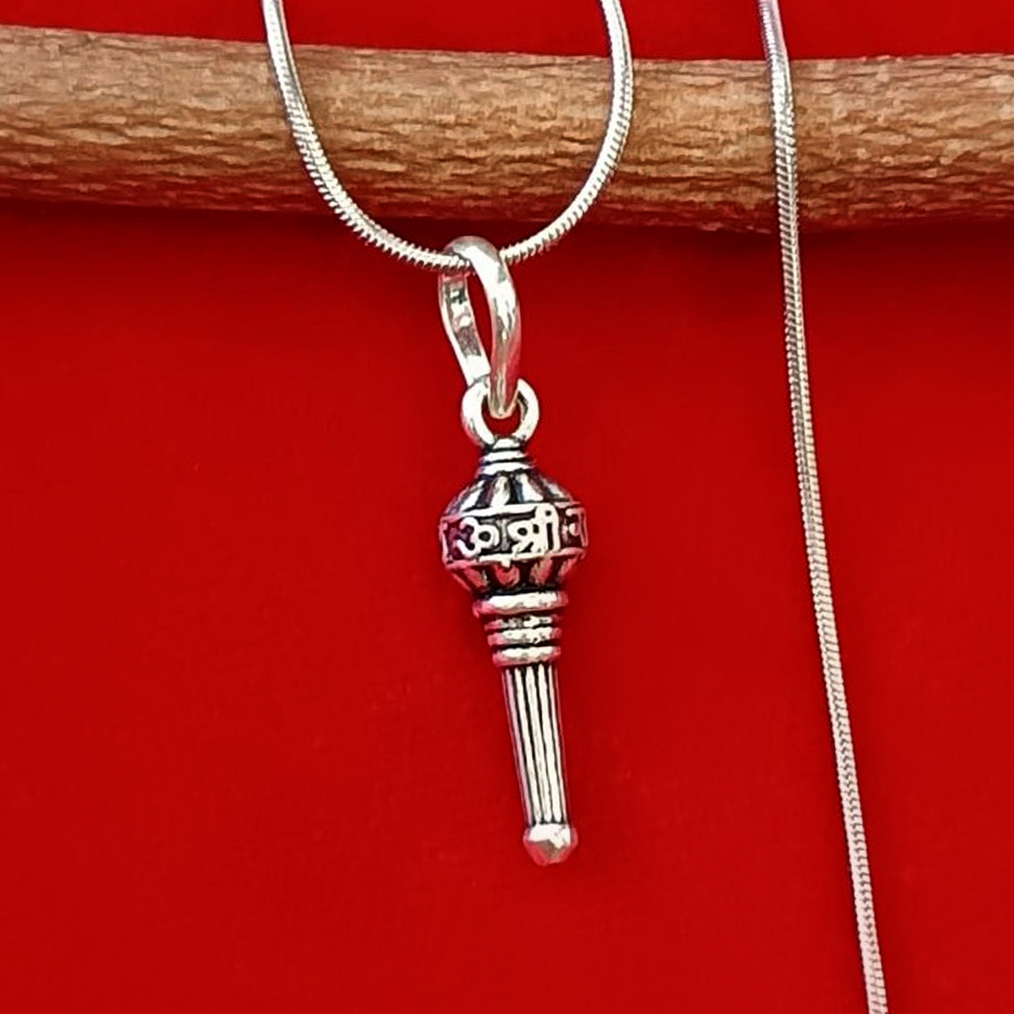 Sterling Silver Hanuman Gada Pendant Necklace, Mystic Amulet - Etsy