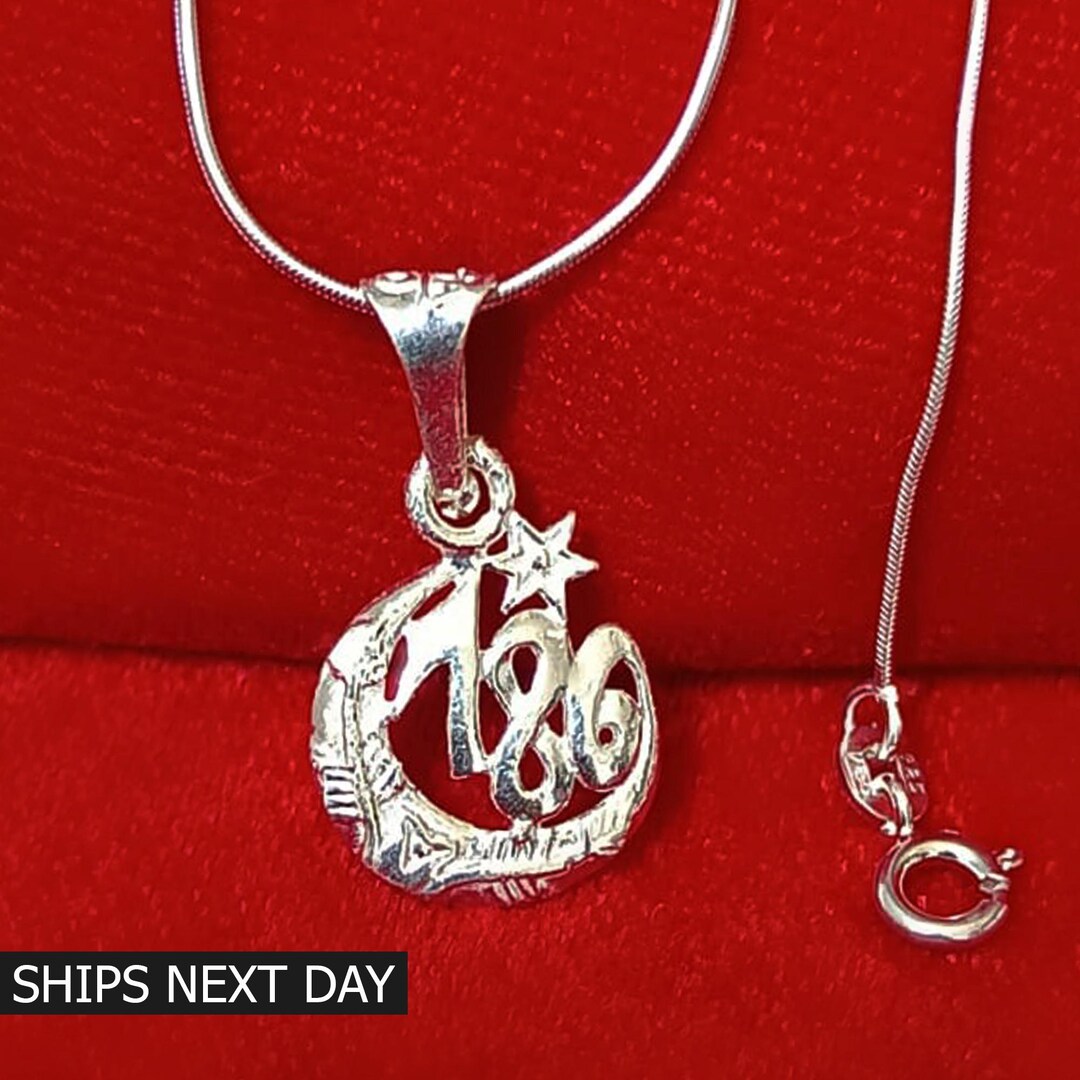 925 Sterling Silver Lucky 786 Pendant, Allah Necklace, Allah Barkat 786 ...