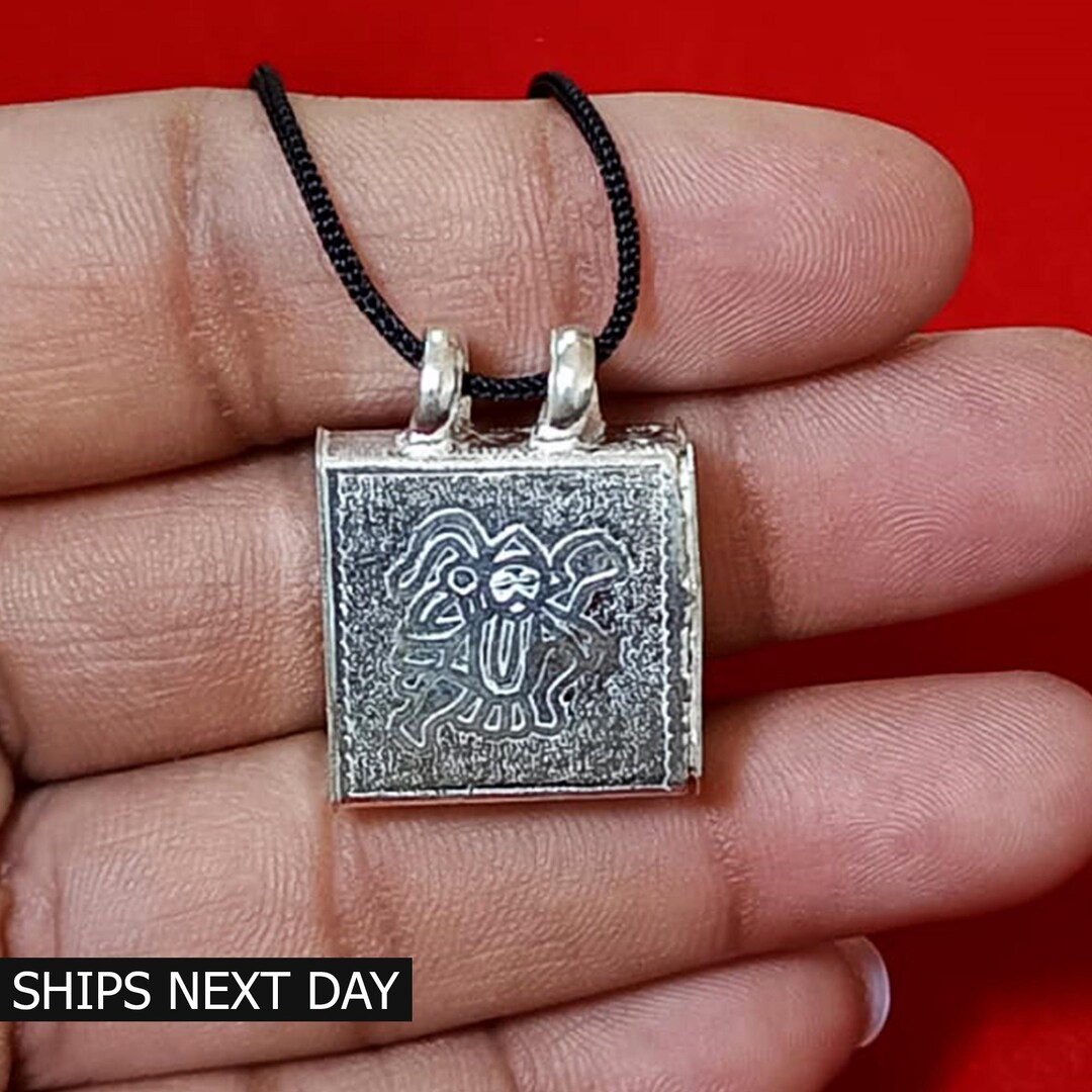 Silver God Hanuman Taweez, Amulet Prayer Box Pendant - Etsy