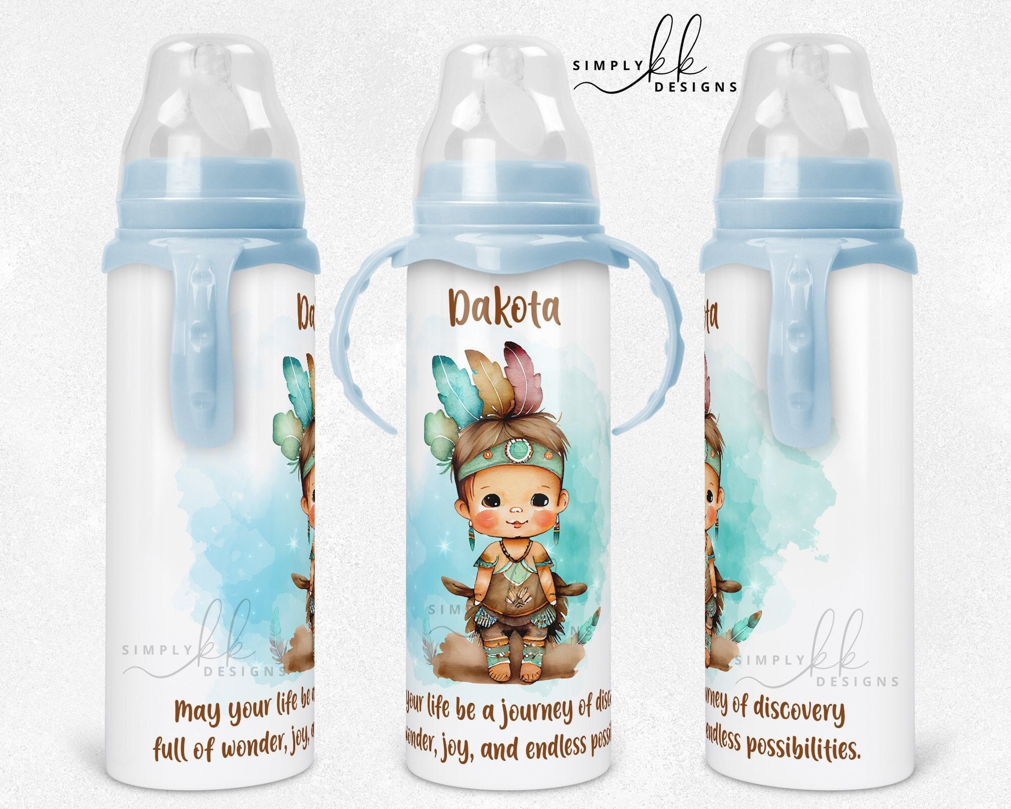 Native American Baby Boy, Sublimation 8 Oz Baby Bottle Wrap, May Your ...