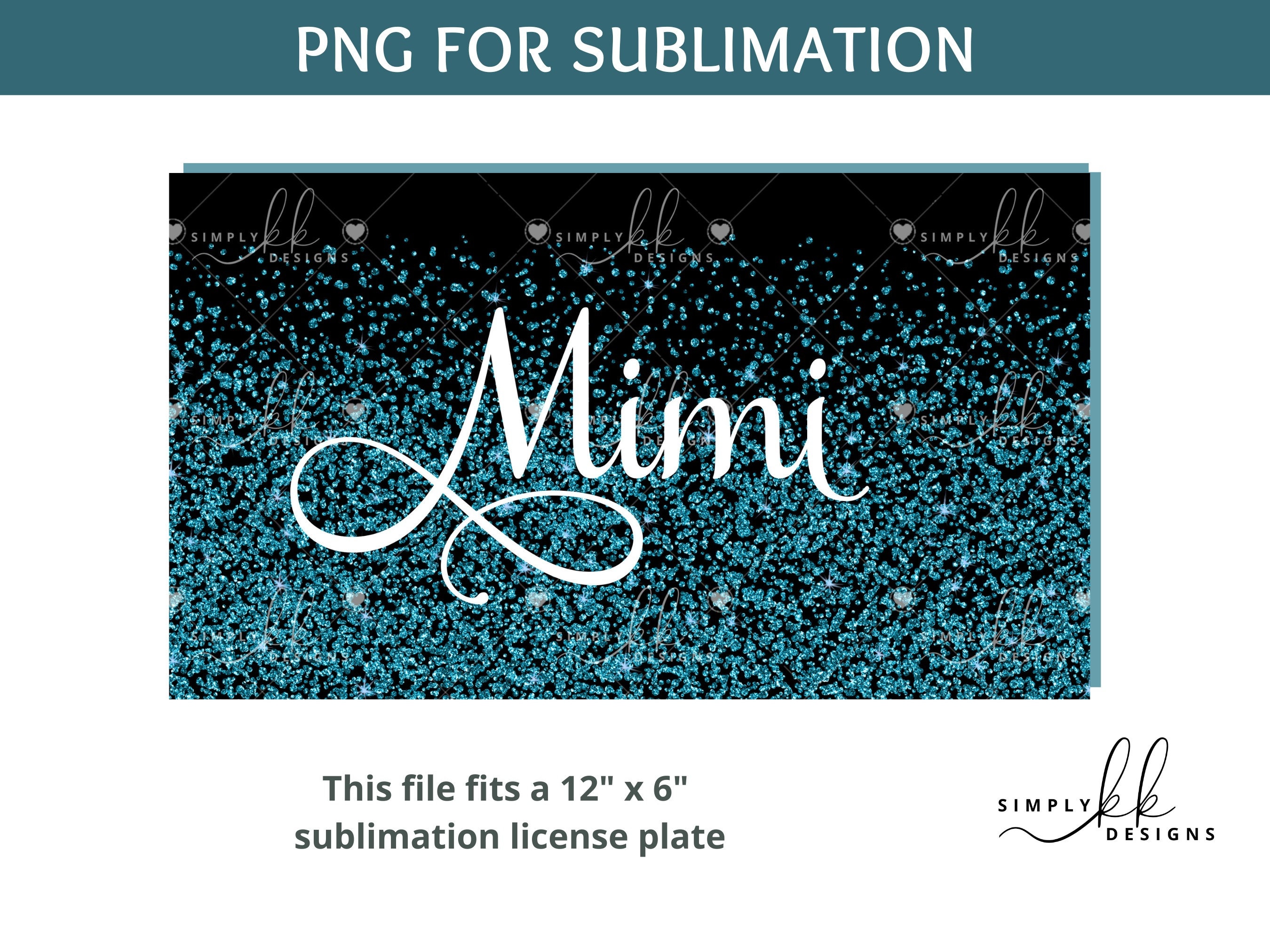 Blue Mimi Confetti Vanity Plate, Sublimation 12x6 License Plate Design ...