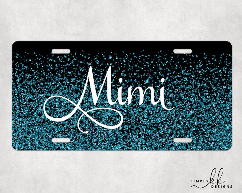 Blue Mimi Confetti Vanity Plate, Sublimation 12x6 License Plate Design ...