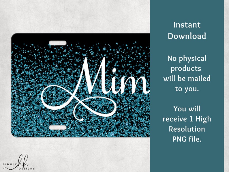 Blue Mimi Confetti Vanity Plate, Sublimation 12x6 License Plate Design ...