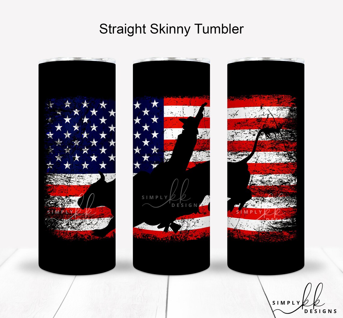 American Cowboy Bull Riding Sublimation 20 Oz Tumbler Wrap - Etsy