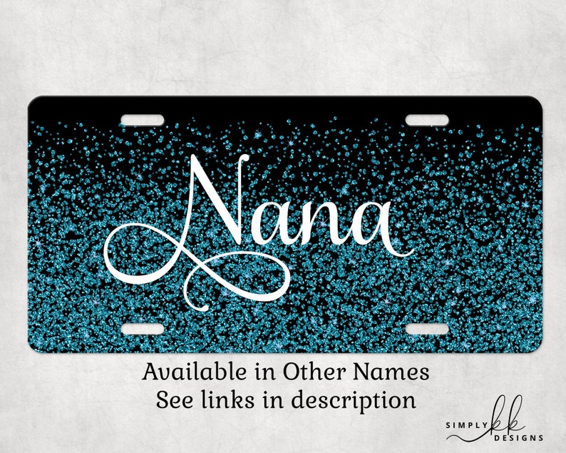 Blue Mimi Confetti Vanity Plate, Sublimation 12x6 License Plate Design ...