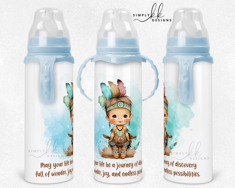 Native American Baby Boy, Sublimation 8 Oz Baby Bottle Wrap, May Your ...