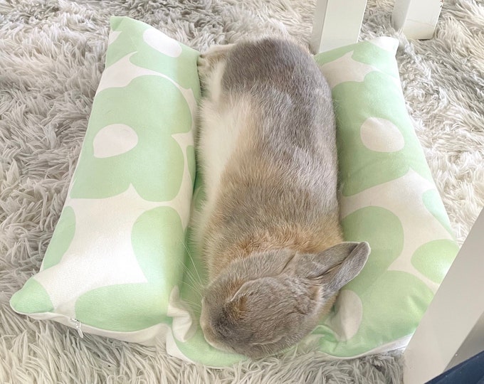 Zipped Spring Garden Bunny Rabbit Lounger Pillow Bed/ Cool Bed/ Rabbit ...