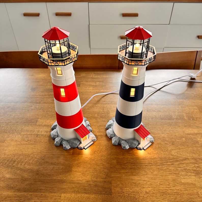 Handmade 3D Printed Lighthouse, Lighthouse Bedside Desk Lamp, Art Deco ...